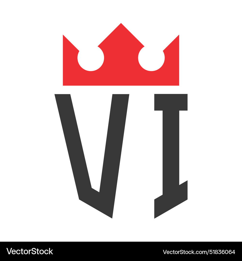 Letter vi crown logo Royalty Free Vector Image