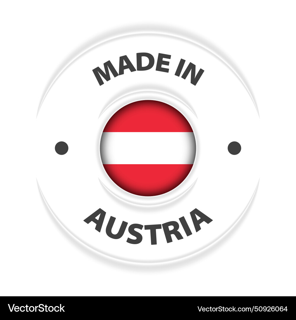 Made in austria graphic and label Royalty Free Vector Image