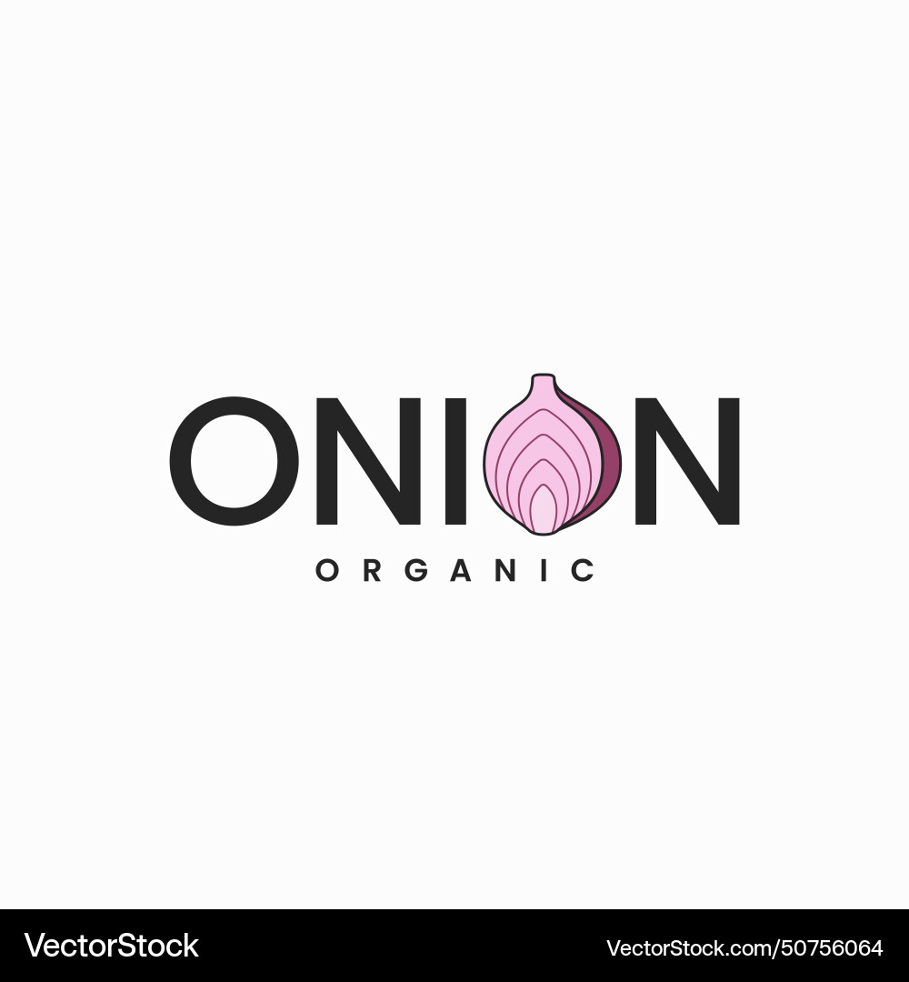 Onion logo with letter on white background Vector Image