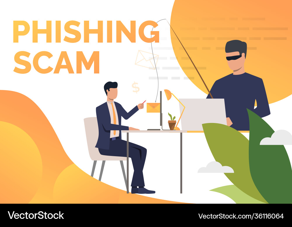 Phishing scam poster template Royalty Free Vector Image