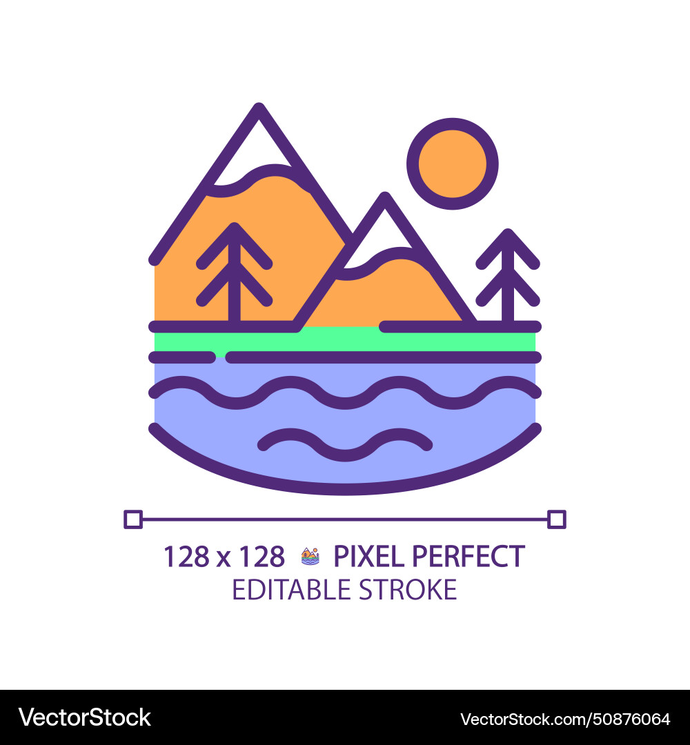 Surface water rgb color icon Royalty Free Vector Image
