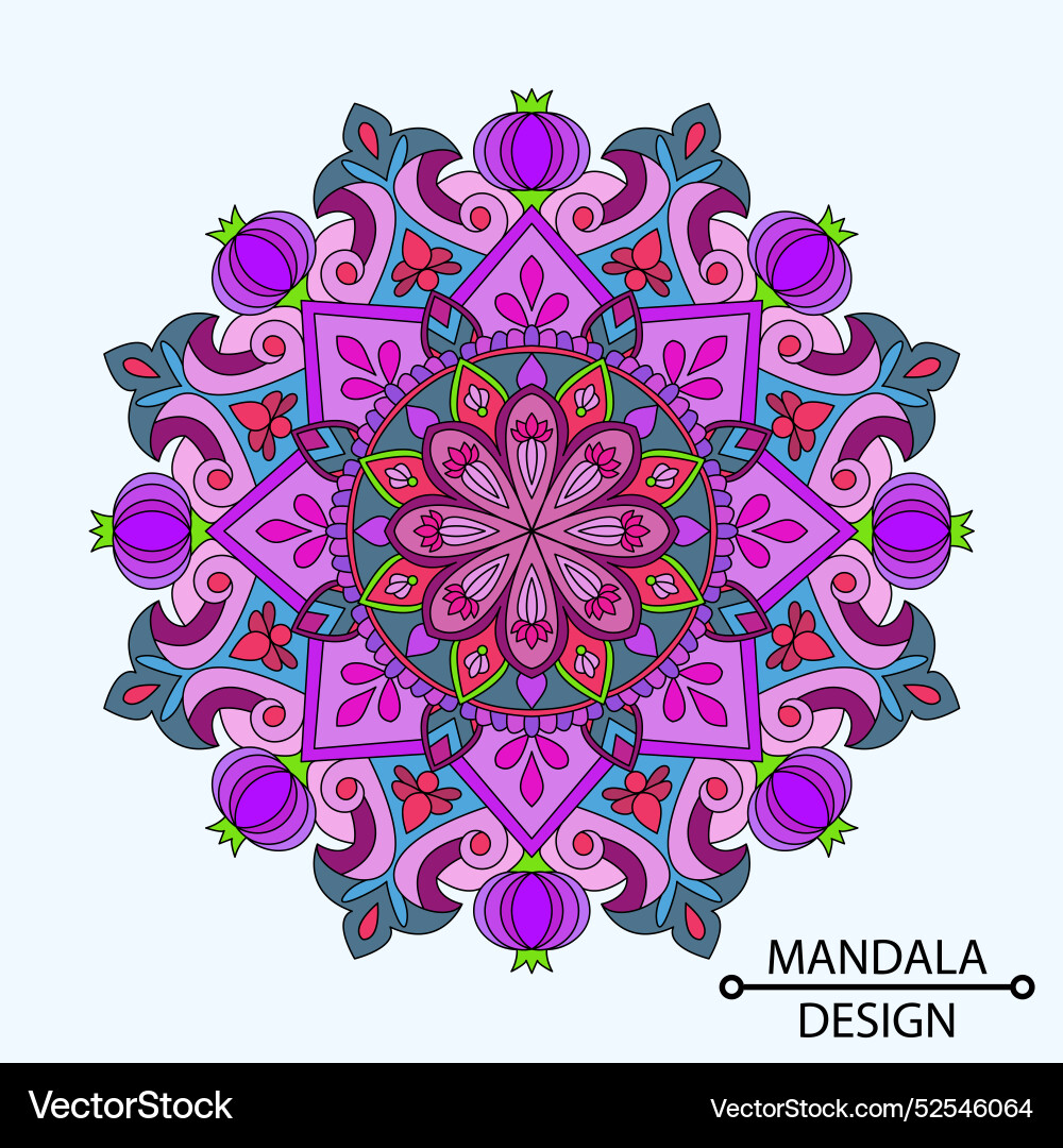 Well crafted colour mandala design Royalty Free Vector Image