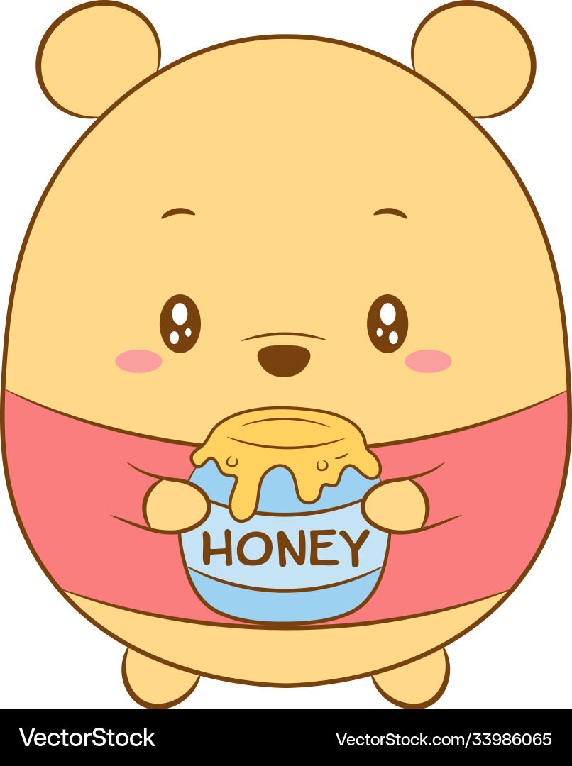 Cute Winnie the Pooh Bear Drawing Royalty Free Vector Image