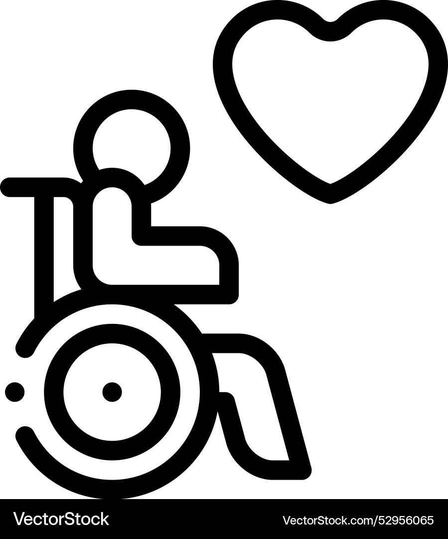 Disabled people icon thin linear style design Vector Image