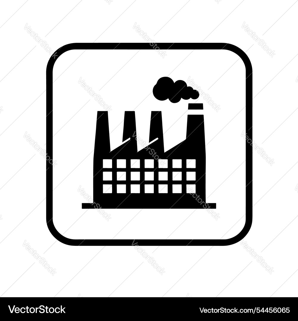 Fabrik-Ikone in quadratischem Rahmen Lizenzfreier Vektor