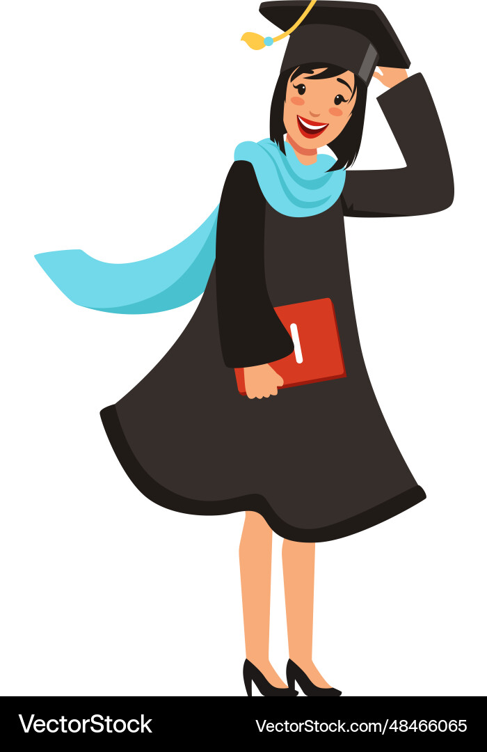 Female bachelor with university diploma happy Vector Image