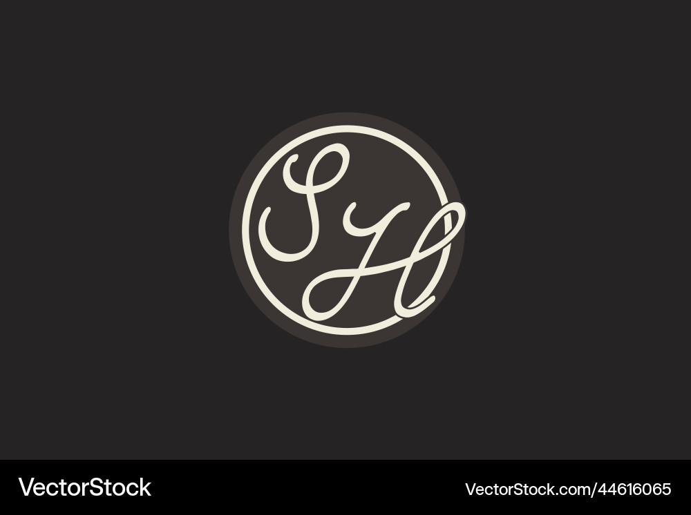 Initial letter sh monogram logo with simple Vector Image