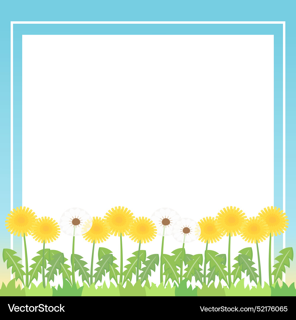 Little dandelion frame 1 Royalty Free Vector Image