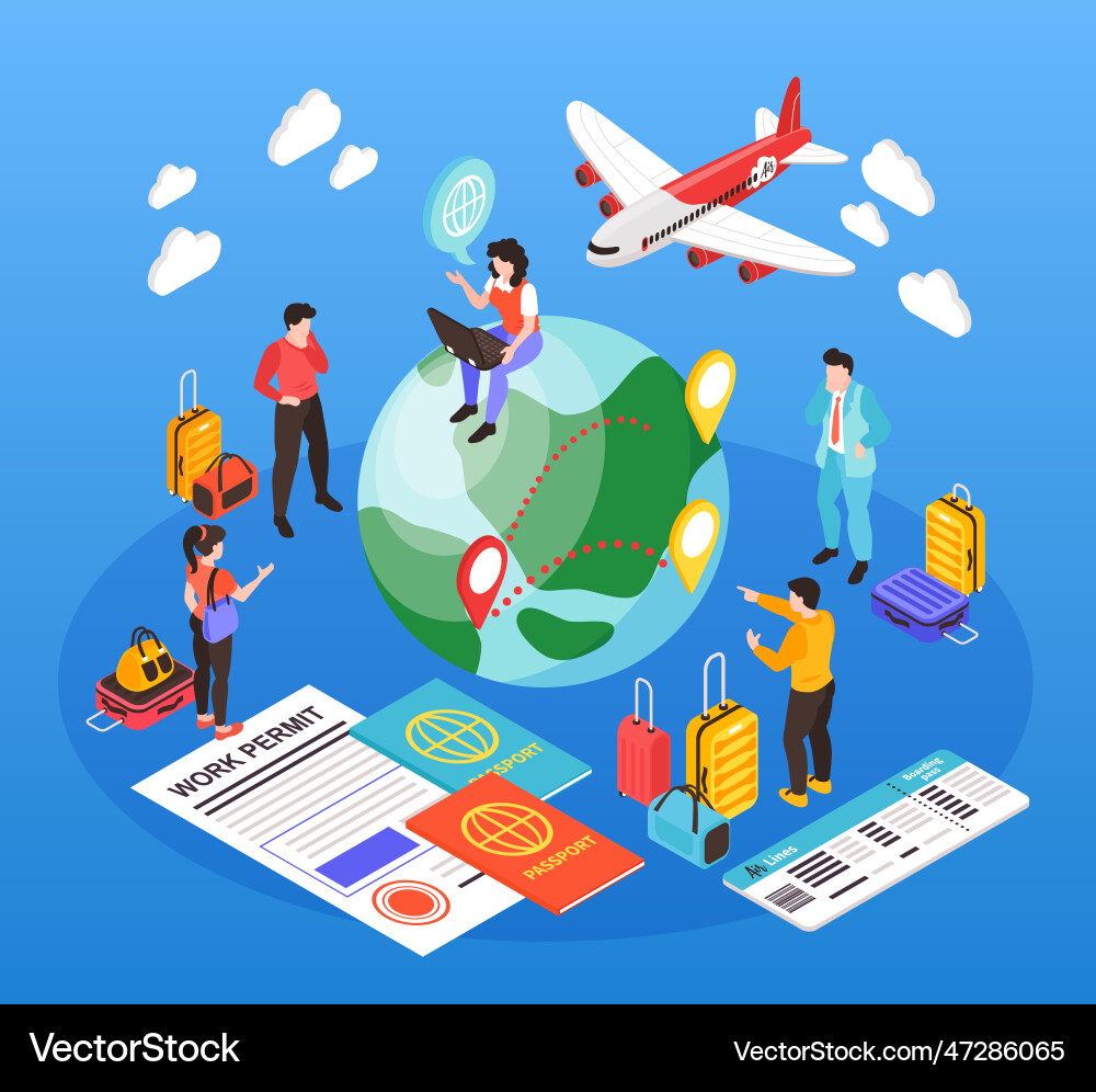 Migrant workers composition Royalty Free Vector Image