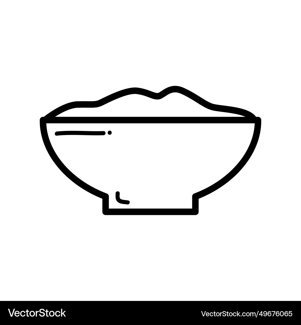 Rice bowl line icon logo Royalty Free Vector Image