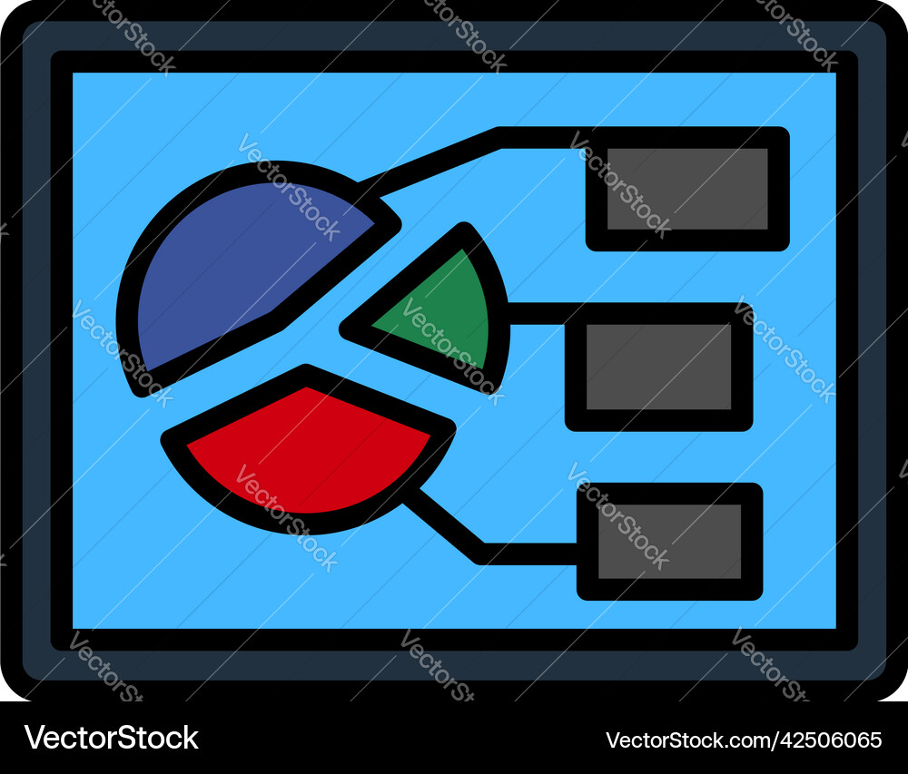 Tablet with analytics diagram icon Royalty Free Vector Image