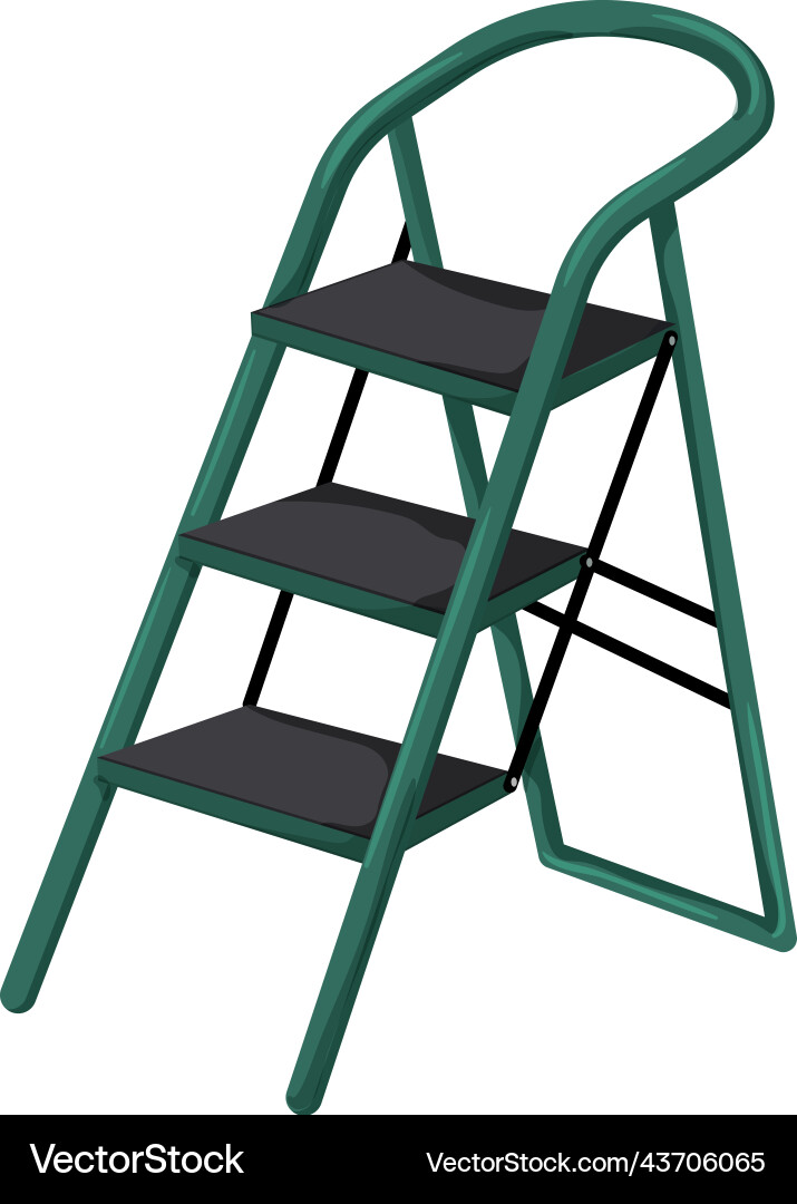 Technician step ladder safety cartoon Royalty Free Vector