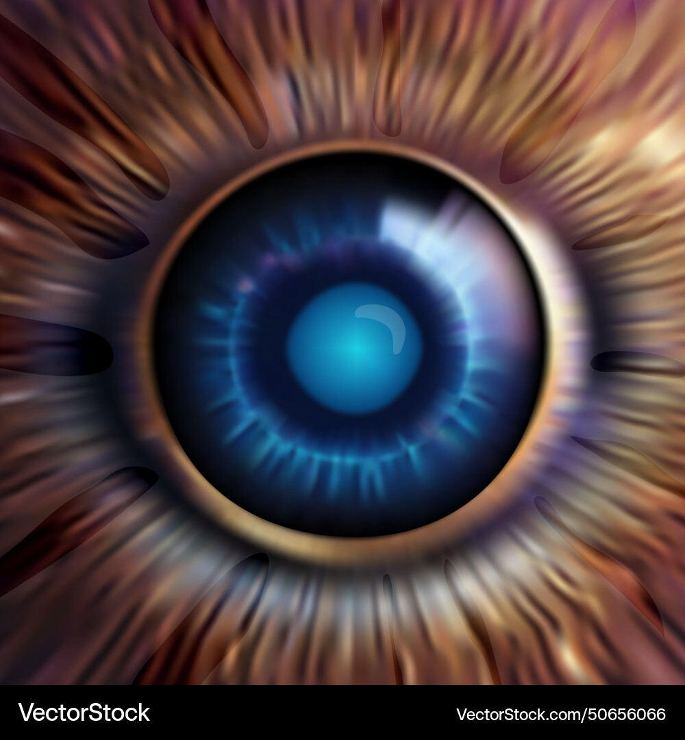 Abstract digital eye iris with glowing waved lines