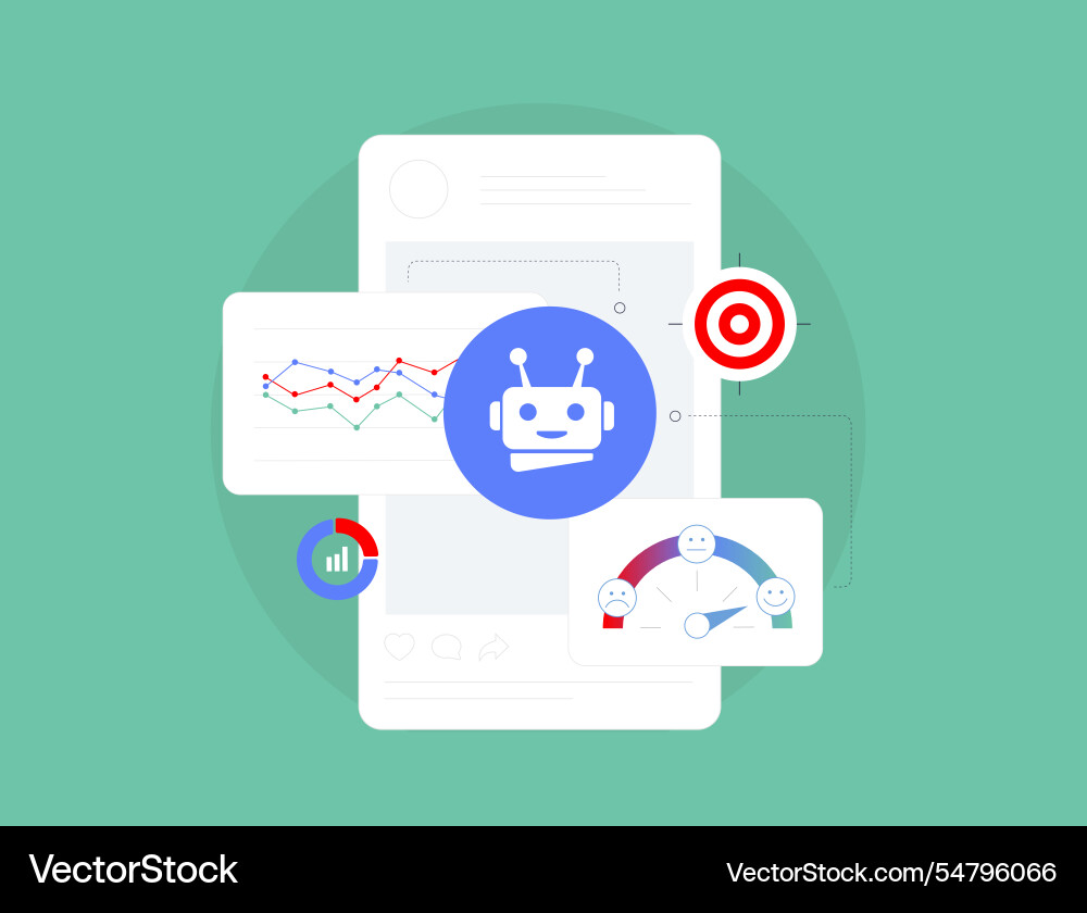 Ai-powered customer sentiment analysis Royalty Free Vector