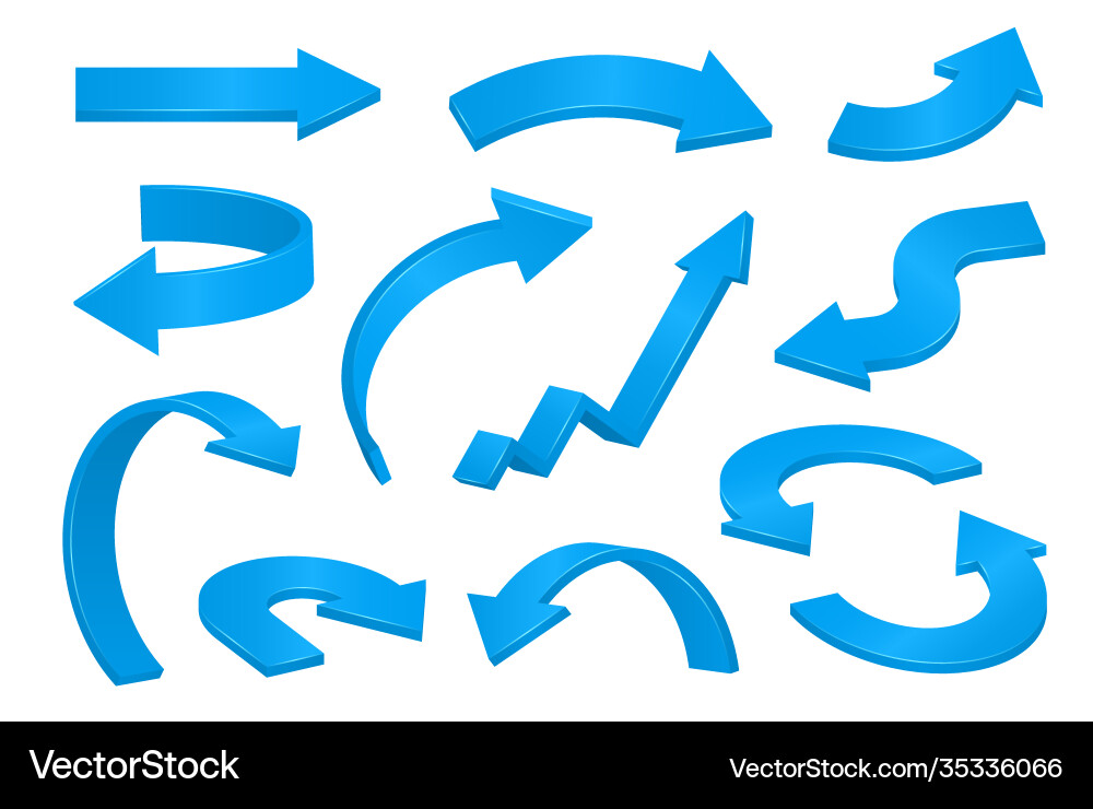 Curved Glossy Blue Arrows Vector Images (over 2,700)