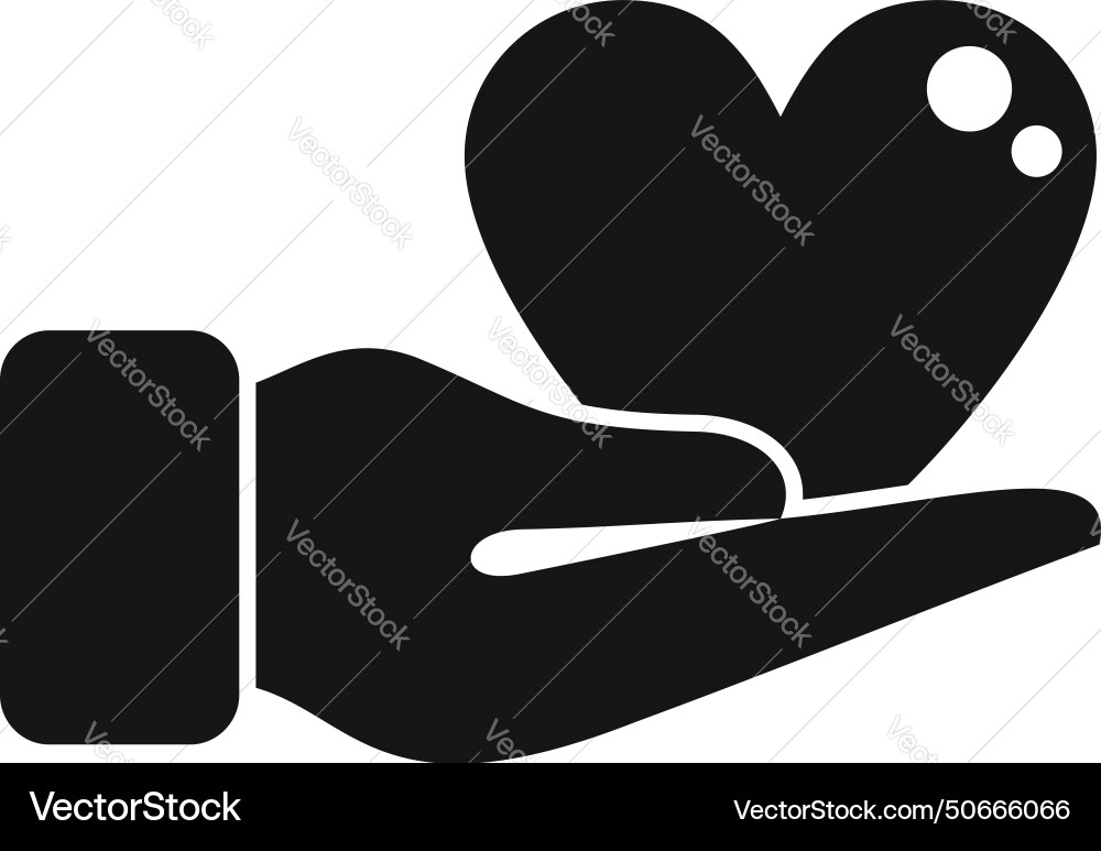 Care love hand icon simple person coping Vector Image
