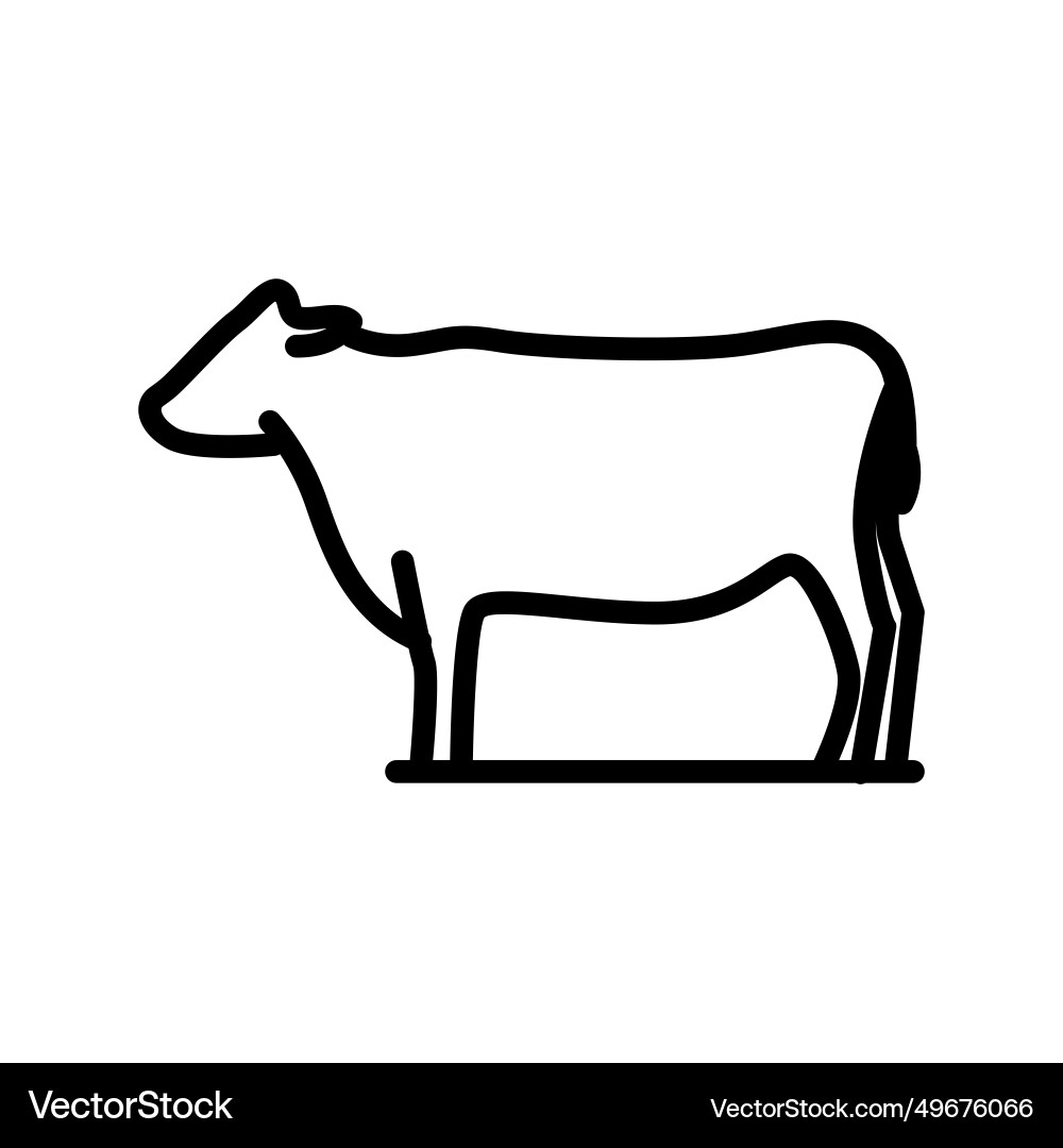 Cow milk line icon logo Royalty Free Vector Image