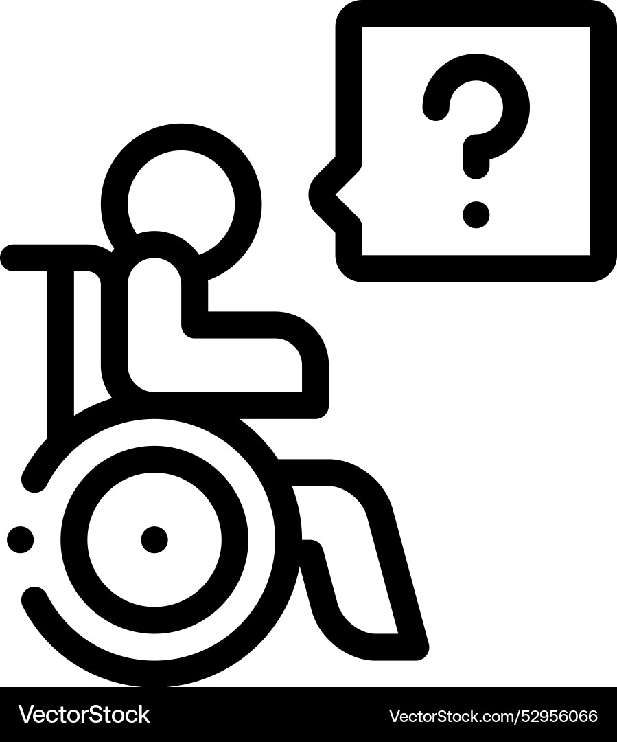 Disabled people icon thin linear style design Vector Image