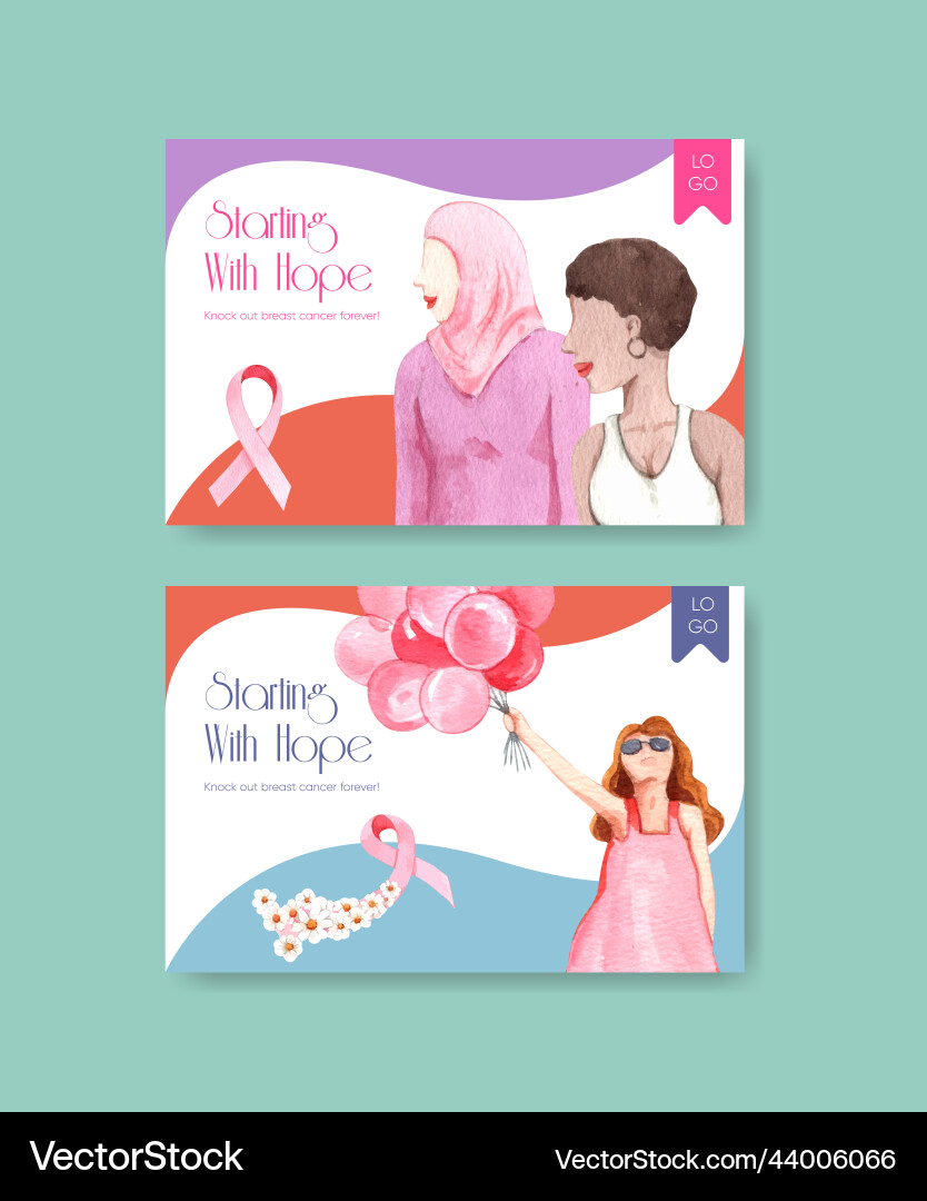 Facebook template with breast cancer Royalty Free Vector
