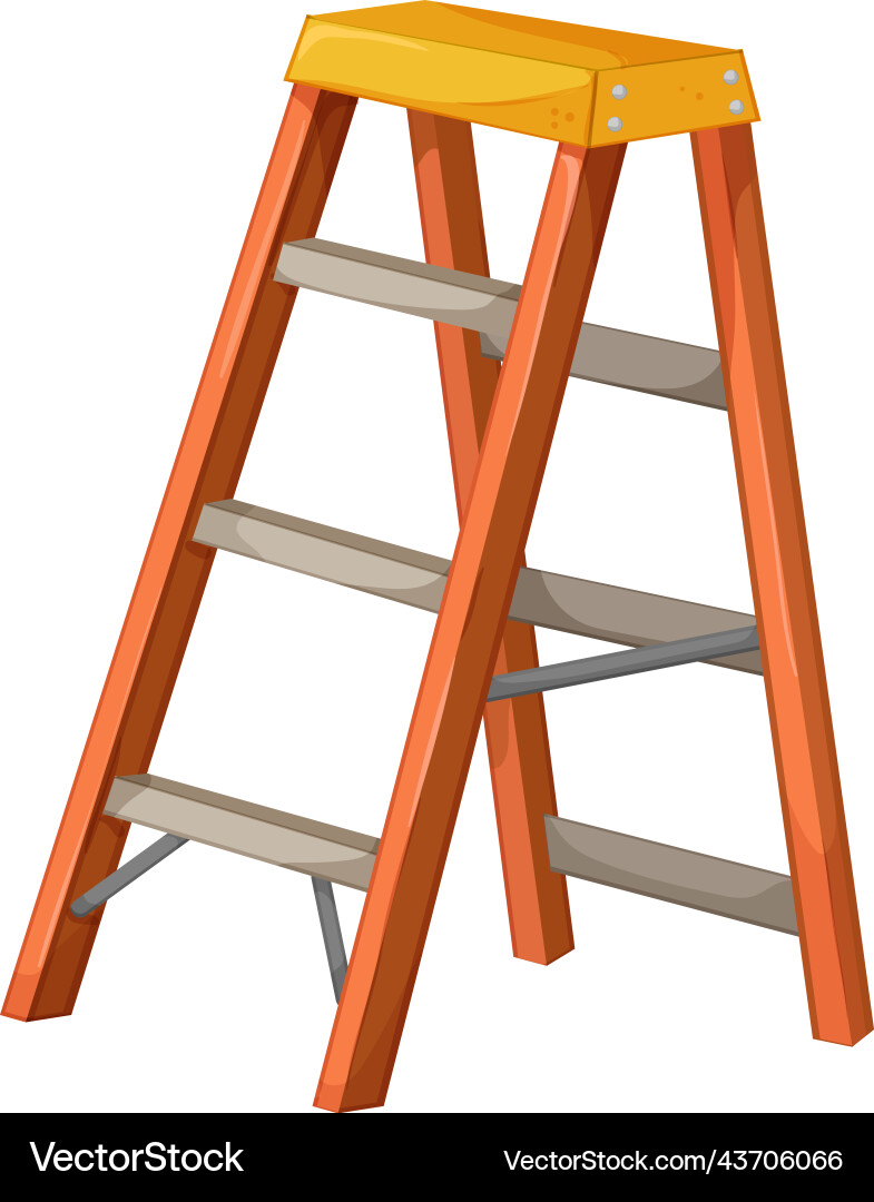 Foot step ladder safety cartoon Royalty Free Vector Image