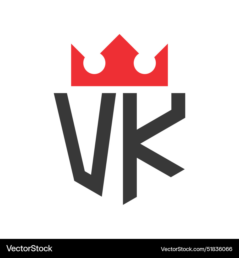 Letter vk crown logo Royalty Free Vector Image