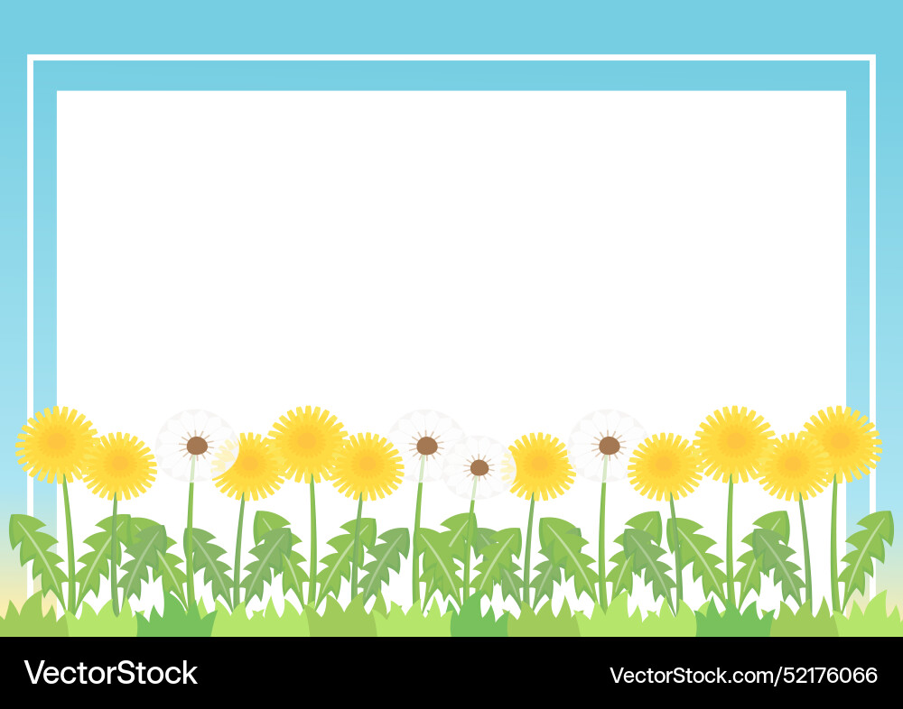 Little dandelion frame 2 Royalty Free Vector Image