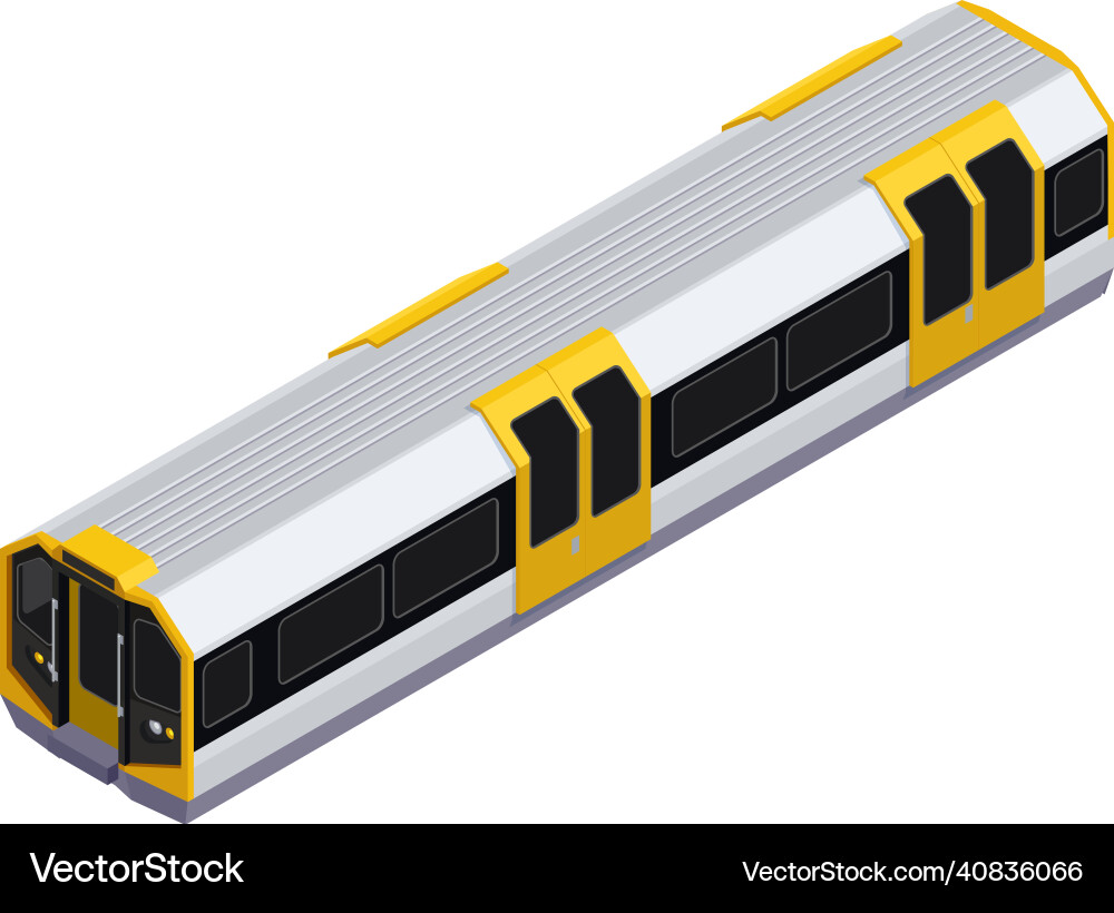 Metro train isometric composition Royalty Free Vector Image
