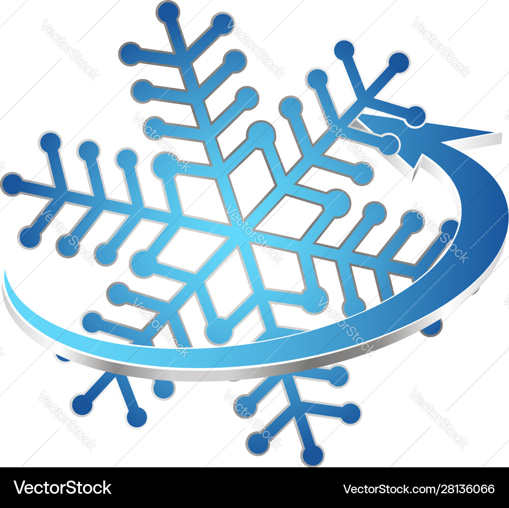 Snowflake air conditioning and ventilation symbol Vector Image