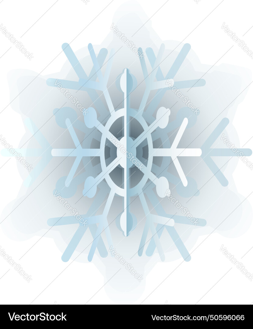 Winter blue fluffy snowflake gradient icon Vector Image