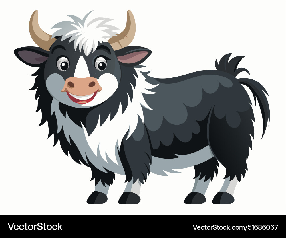 A joyful yak with shaggy Royalty Free Vector Image