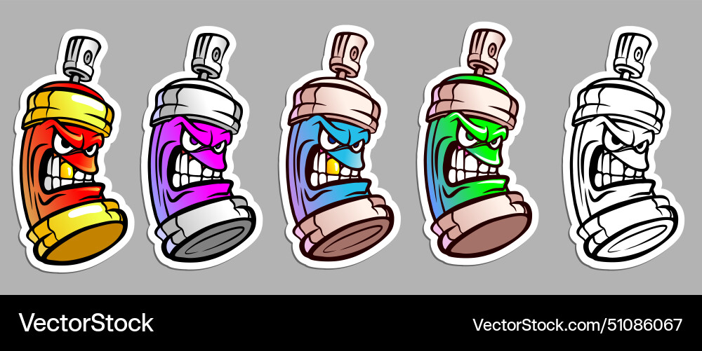 Angry Spray Paint Set Royalty Free Vector Image