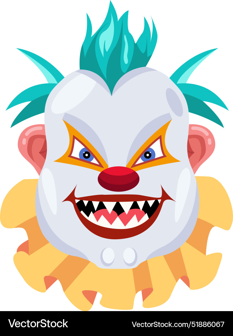 Basic rgba flat style mascot of smiling clown Vector Image