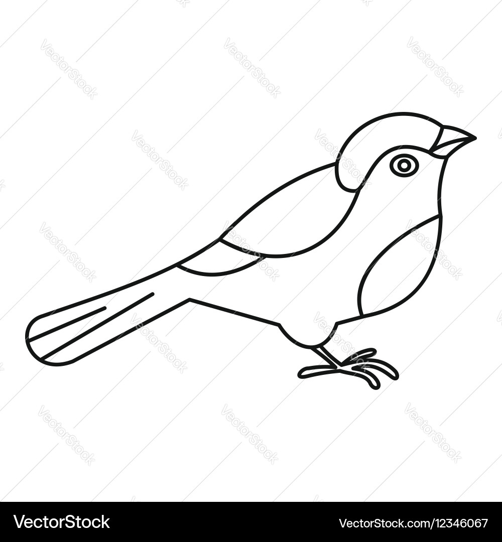 Bird icon outline style Royalty Free Vector Image