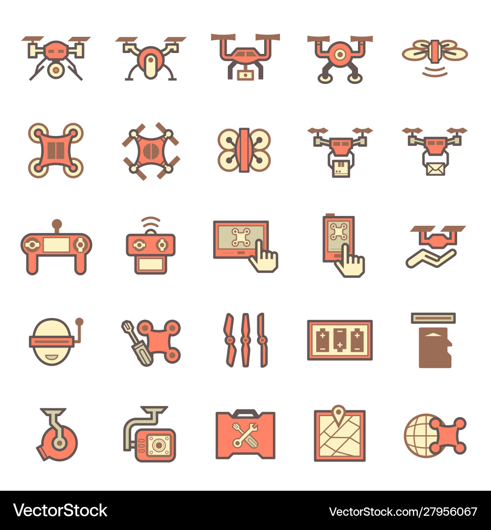 Drone icon red Royalty Free Vector Image - VectorStock