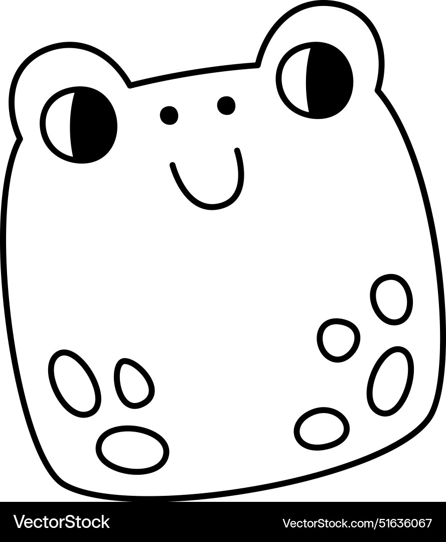 Frog face doodle Royalty Free Vector Image - VectorStock