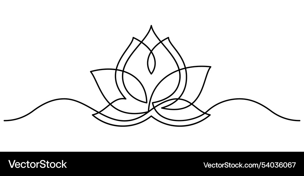 Lotus Flower Line Art Divider Royalty Free Vector Image