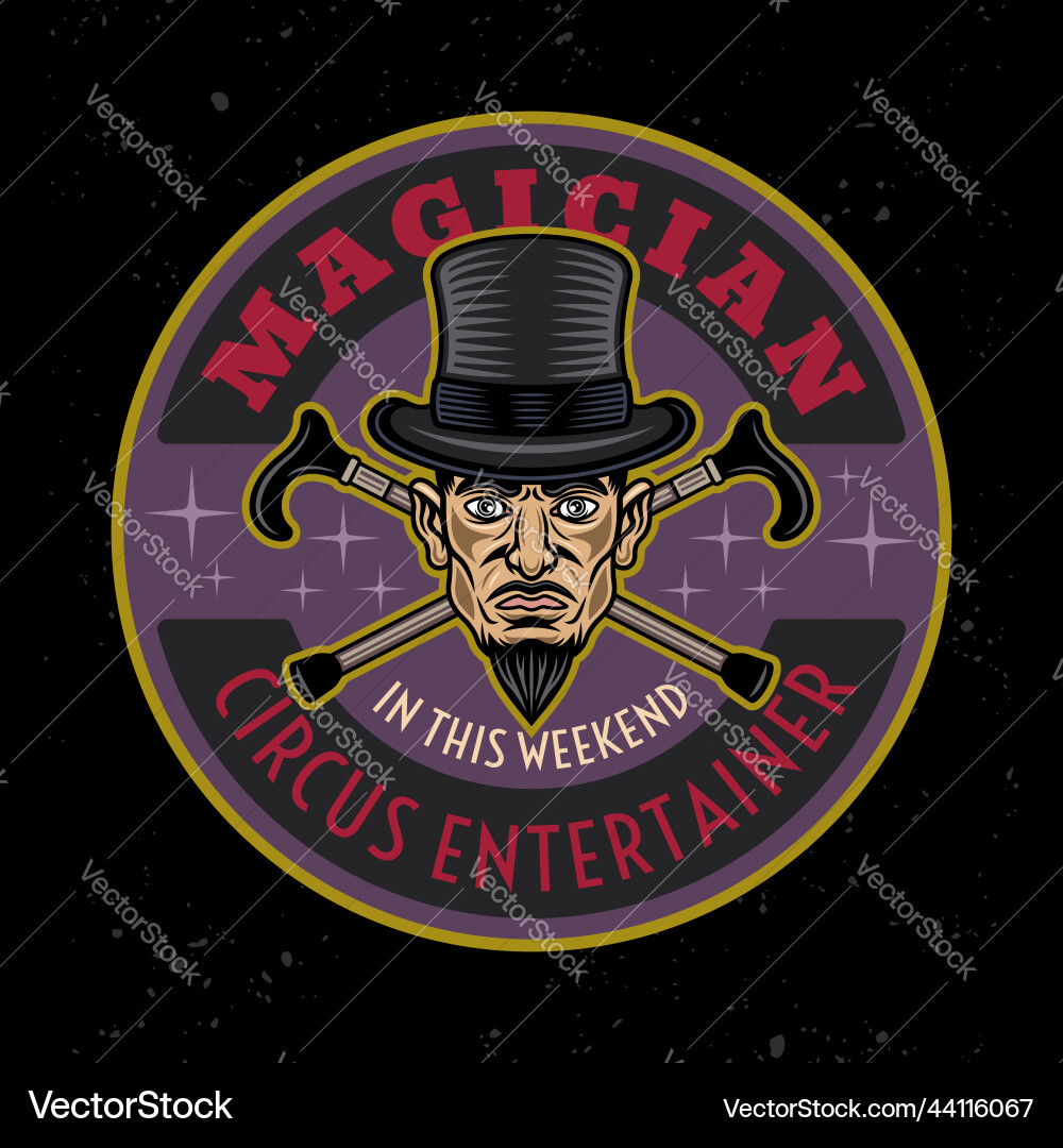 Magic show and illusionists emblem logo Royalty Free Vector