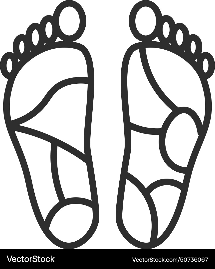 Reflex zone therapy logo human feet icon Vector Image