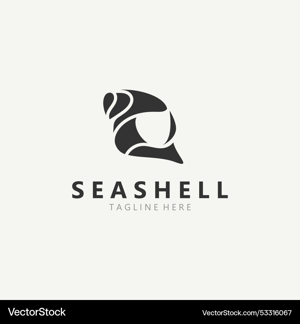 Seashell logo ocean animals premium quality Vector Image