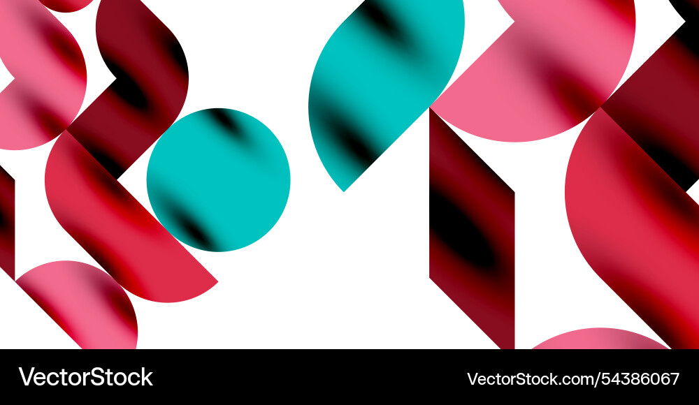 Tech minimal circular shapes geometric art Vector Image