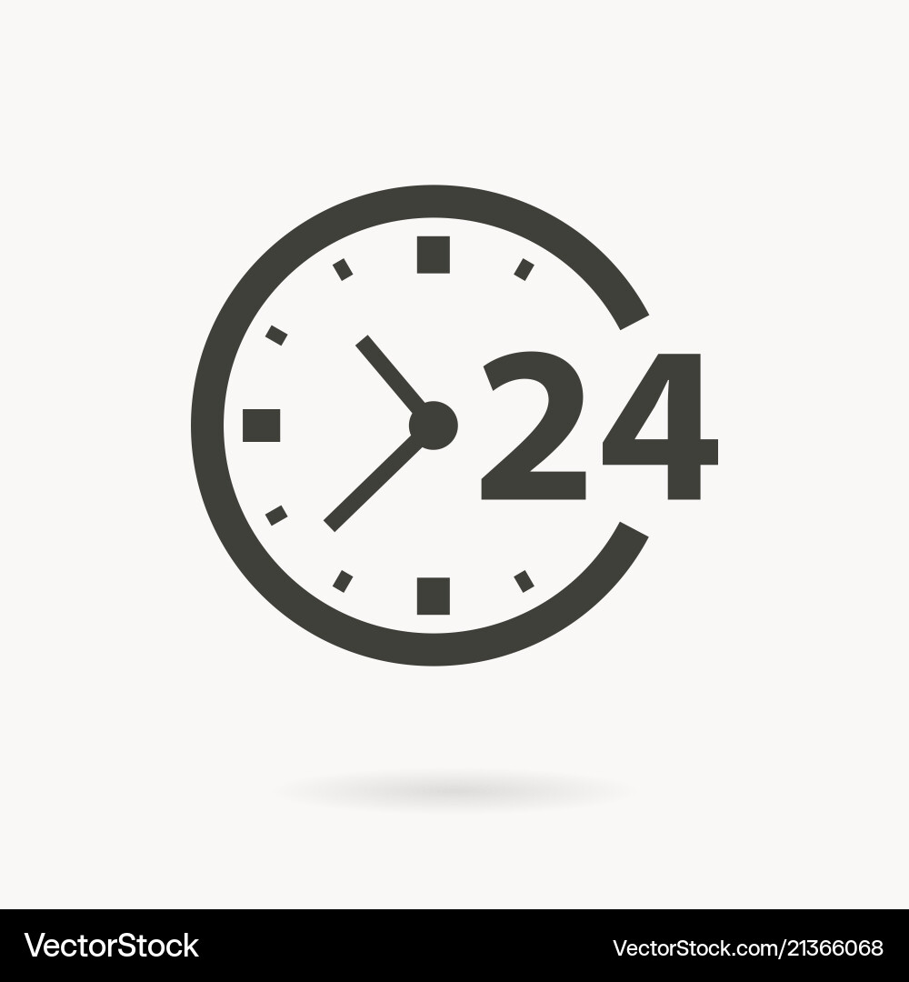 24 hour service icon Royalty Free Vector Image