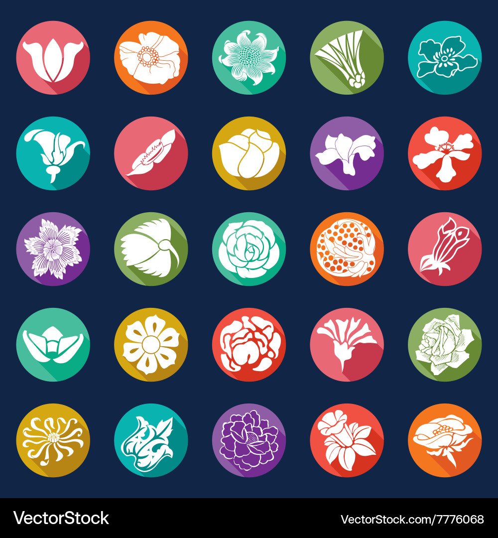 25 moderne Blumen-Ikonen - Sets Lizenzfreies Vektorbild