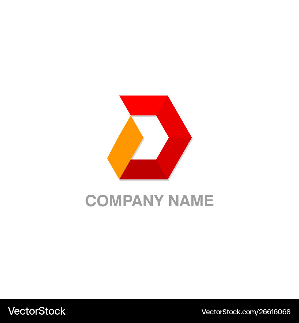 D shape logo Royalty Free Vector Image - VectorStock