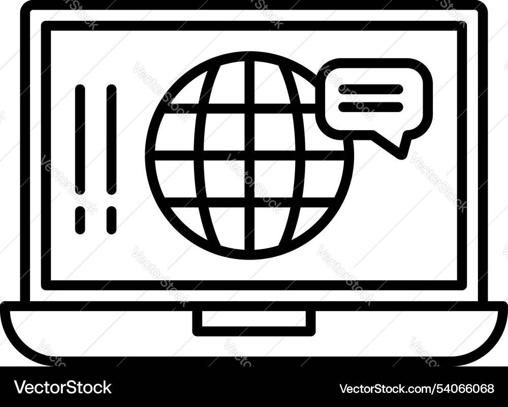 Digital marketing line icon design Royalty Free Vector Image