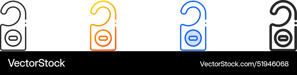 Door hanger iconthin linear gradient blue stroke Vector Image