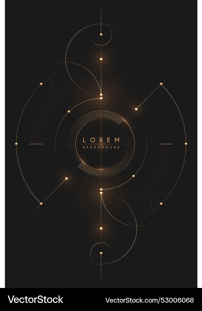 Golden circle lines frame template Royalty Free Vector Image