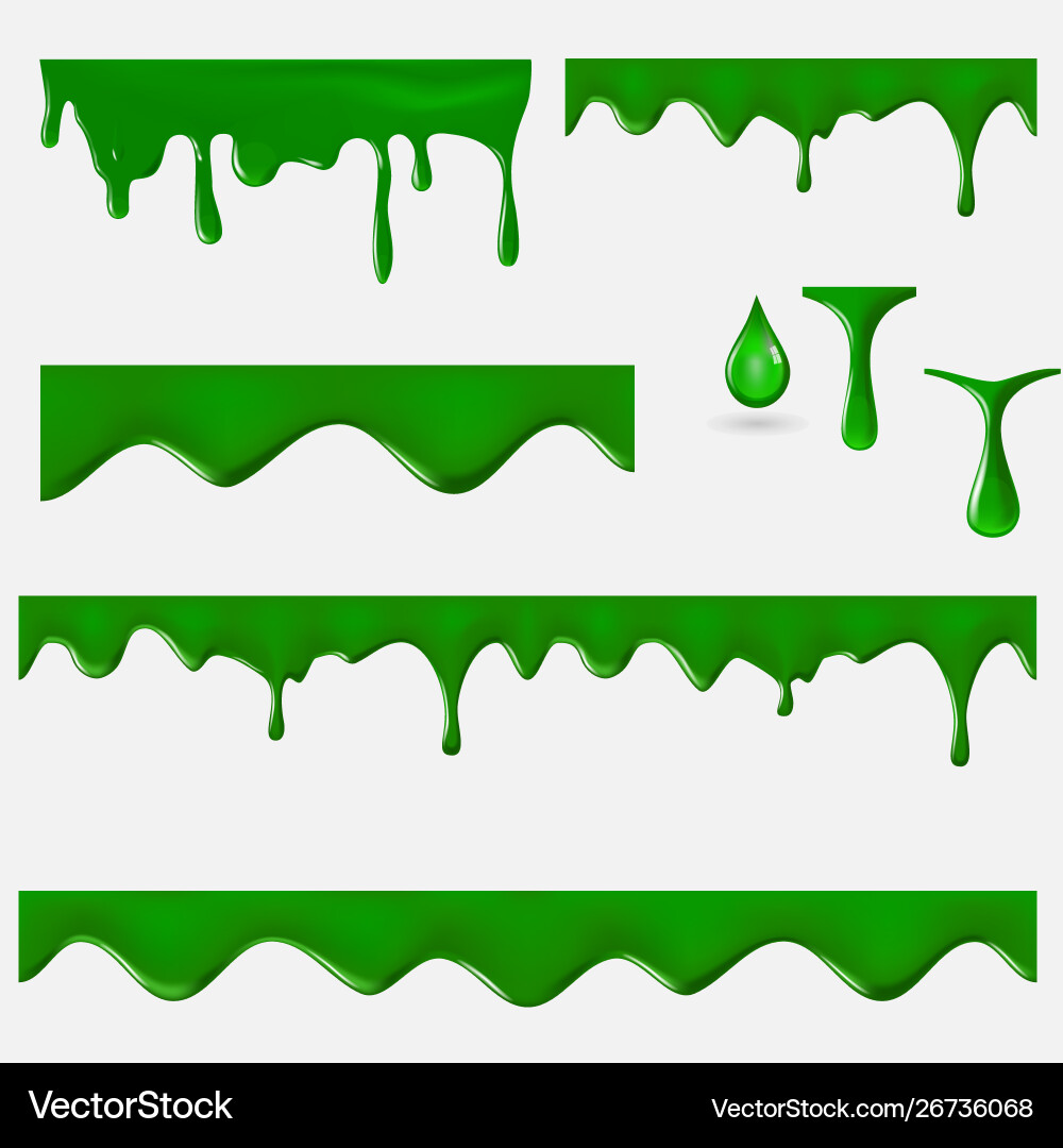 Green slime 3d set Royalty Free Vector Image - VectorStock