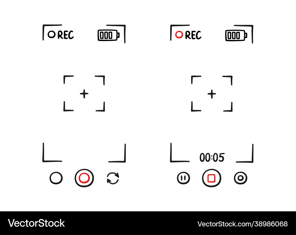 Hand drawn viewfinder frame phone camera Vector Image