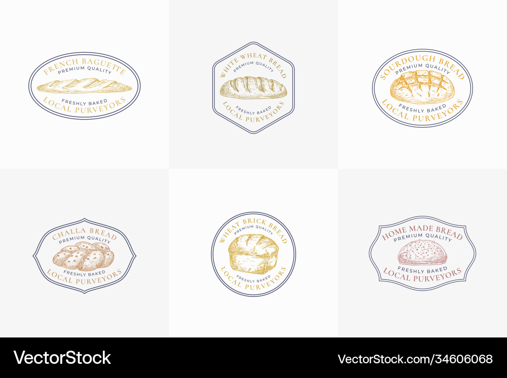Premium quality bread signs or logo Royalty Free Vector