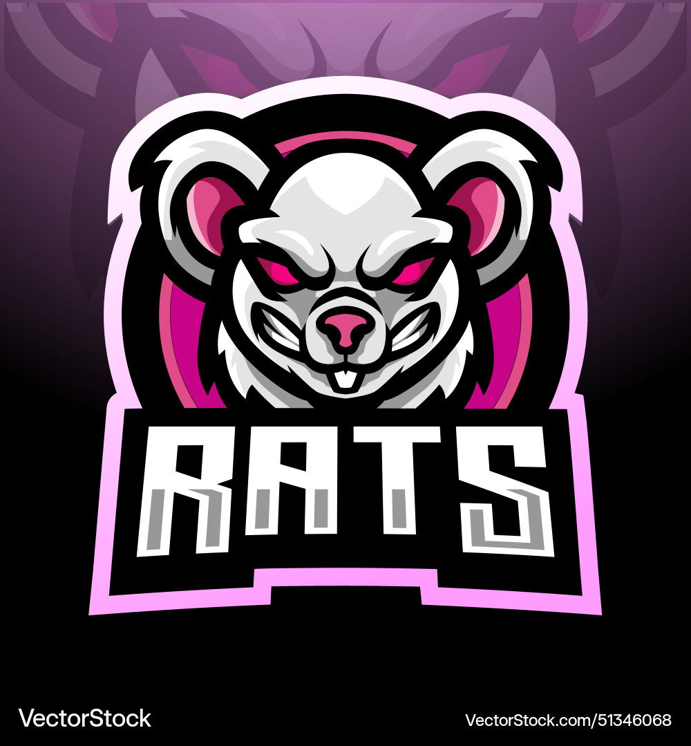 Rat mascot esport logo design Royalty Free Vector Image